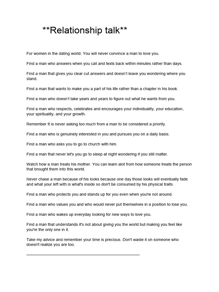 Relationships Talk | PDF