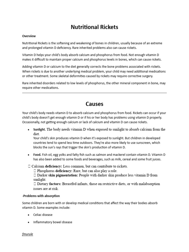 Nutritional Rickets | PDF | Vitamin D | Vitamin