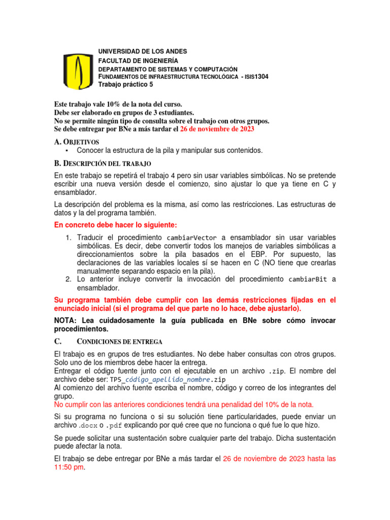 2023-2-1304 Trabajo Practico 5 | PDF | Programa de computadora | Programación