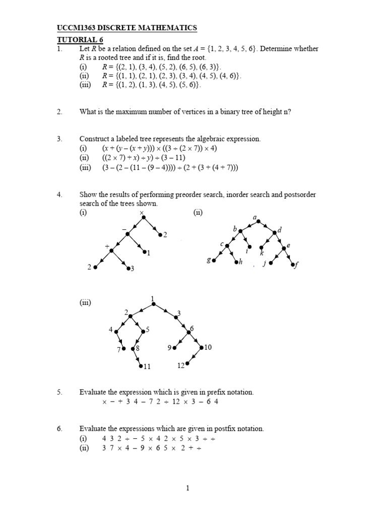 Tutorial 6 (With Answers) | PDF | Graph Theory | Mathematical Relations