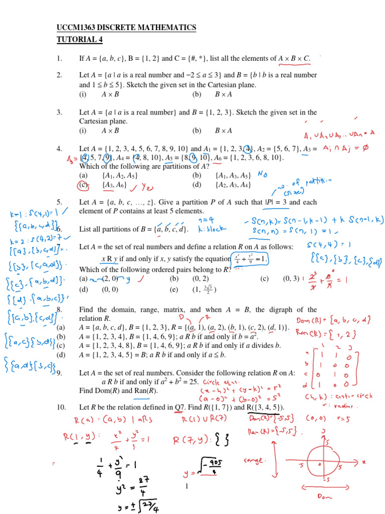 Tutorial 4 (With Answers) | PDF | Matrix (Mathematics) | Algebra