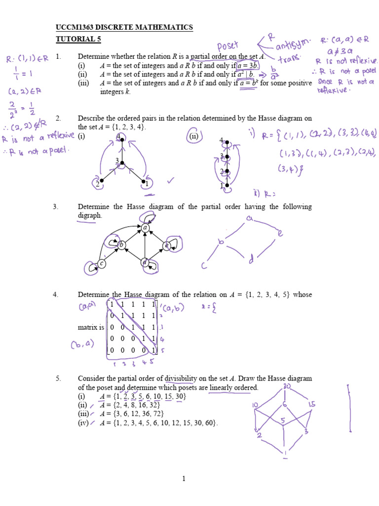 Discrete Mathematics Tutorial 5 | PDF | Mathematical Concepts | Mathematics