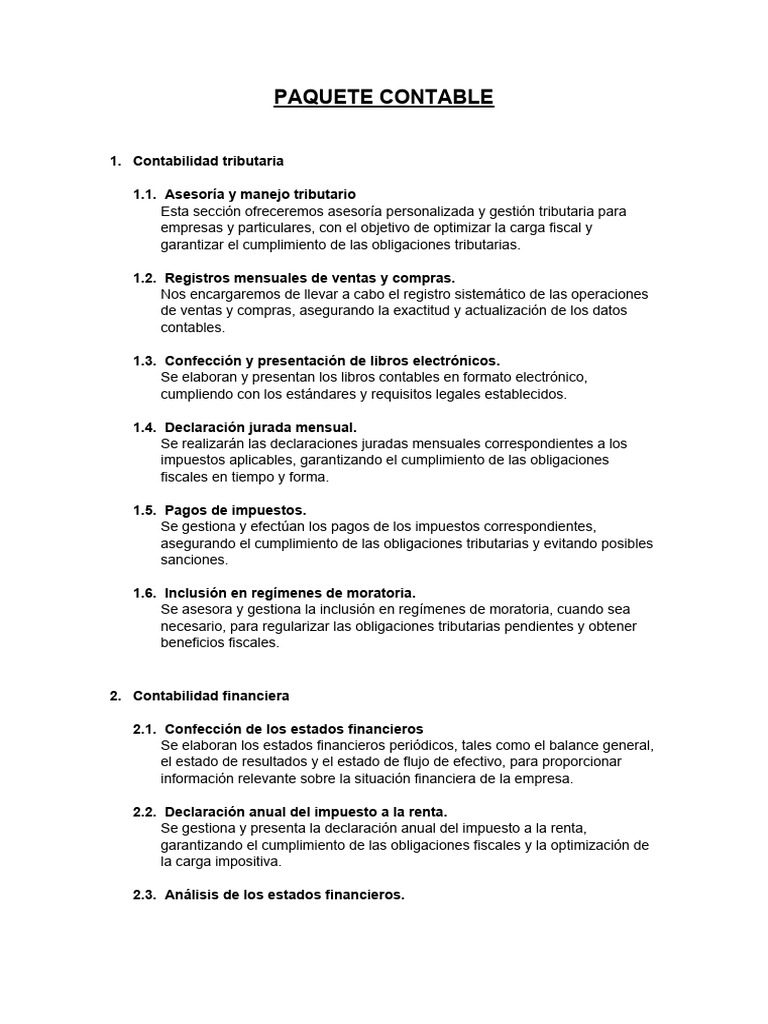 Paquete Contable | PDF | Finanzas personales | Educación financiera