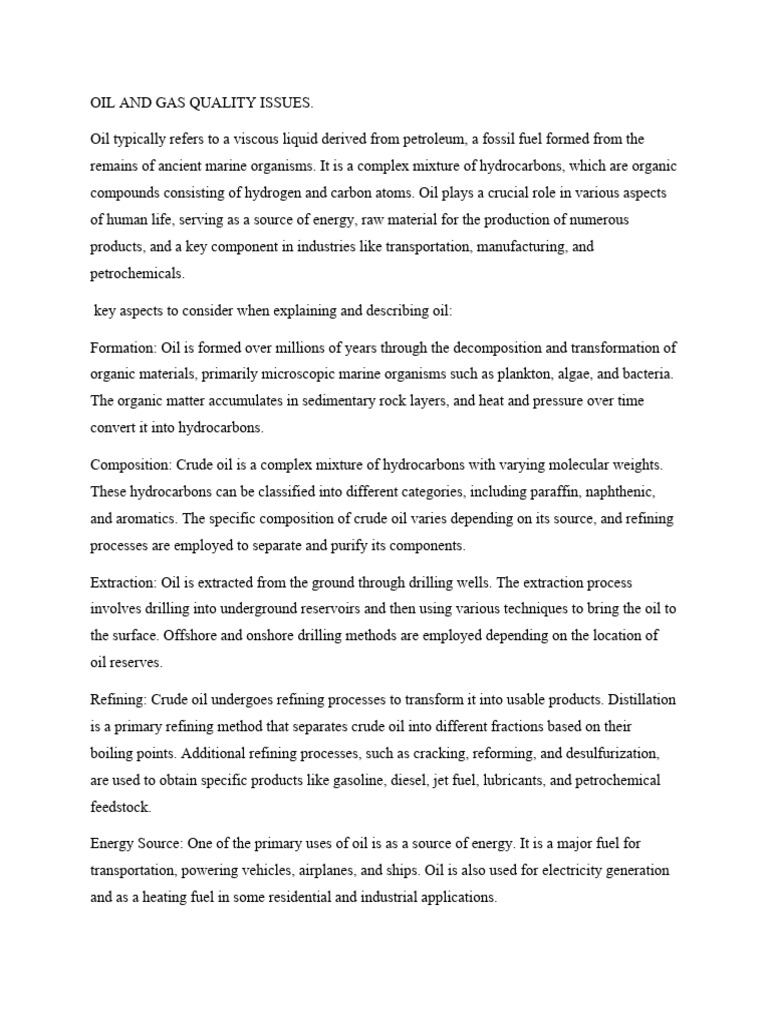 Oil and Gas Quality Challenges Explained | PDF | Natural Gas | Coal