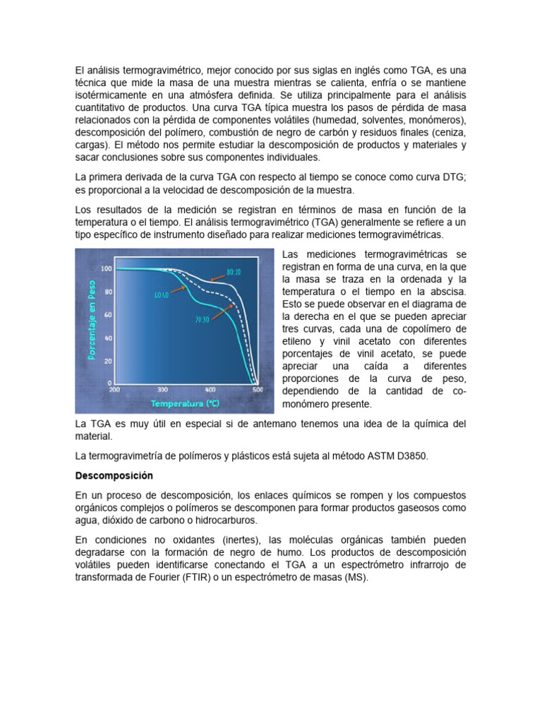 Análisis Termogravimétrico (TGA) de Polímeros | PDF | Análisis ...