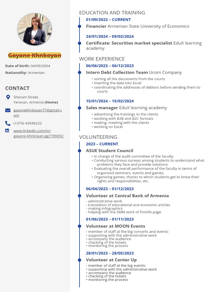 CV Gayane 2024. | PDF | Microsoft Excel | Computing
