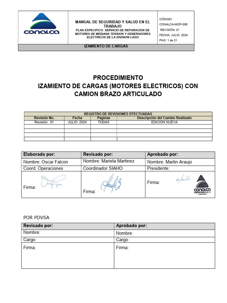 MP-POP-006 Izamiento de Cargas | PDF | Herida | Hospital