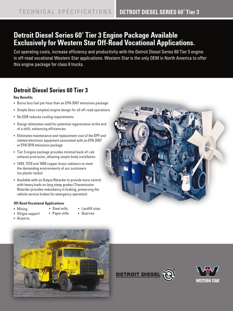 Detroit Diesel Series 60 Tier 3 Technical Specification - Compressed ...