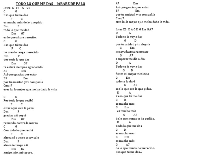 Jarabe de Palo - Todo Lo Que Me Das | PDF