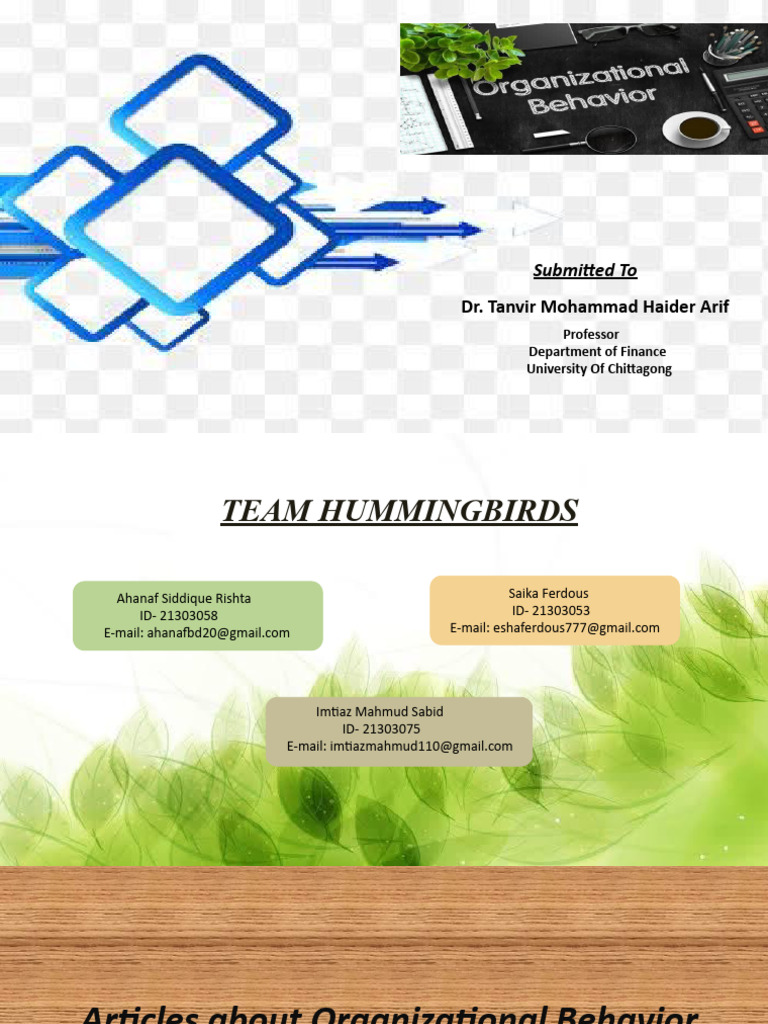 Team Hummingbirds (Organizational Behavior Presentation) | PDF ...