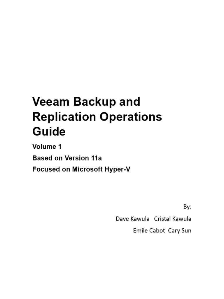 Veeam Backup and Replication Operations Guide - Volume 1 | PDF | Port (Computer Networking ...