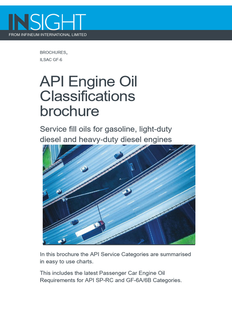 API Engine Oil Classifications Brochure | PDF | Business | Computers