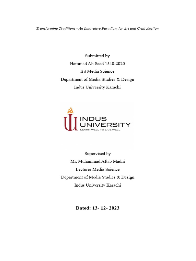 Hammad Ali Saad 1540-2020 Sy | PDF | Marketing | Market (Economics)