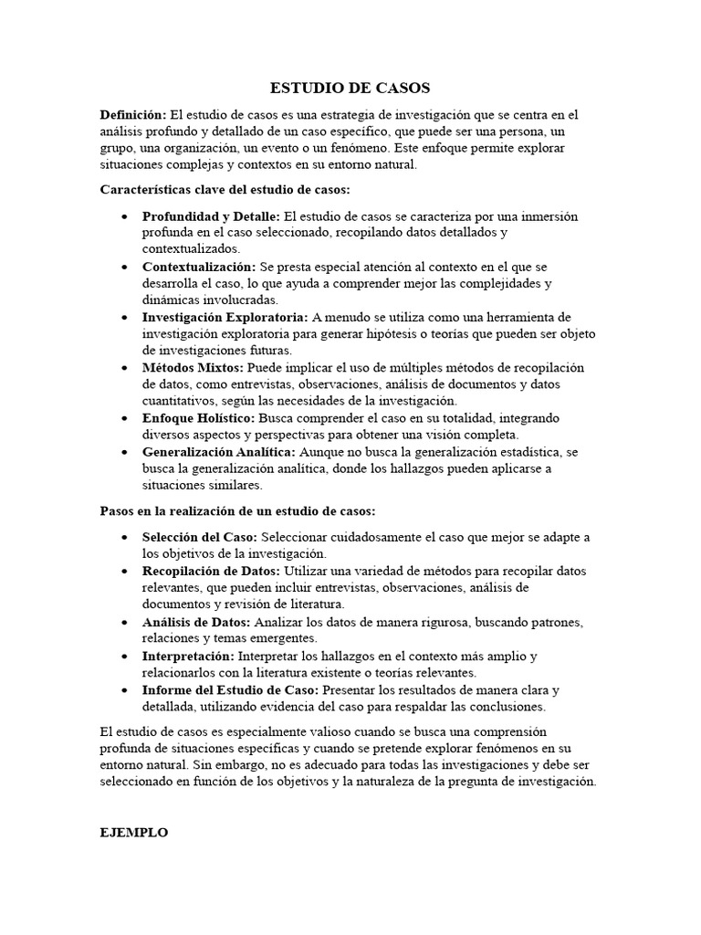 Estudio de Casos | PDF | Caso de estudio | Cognición