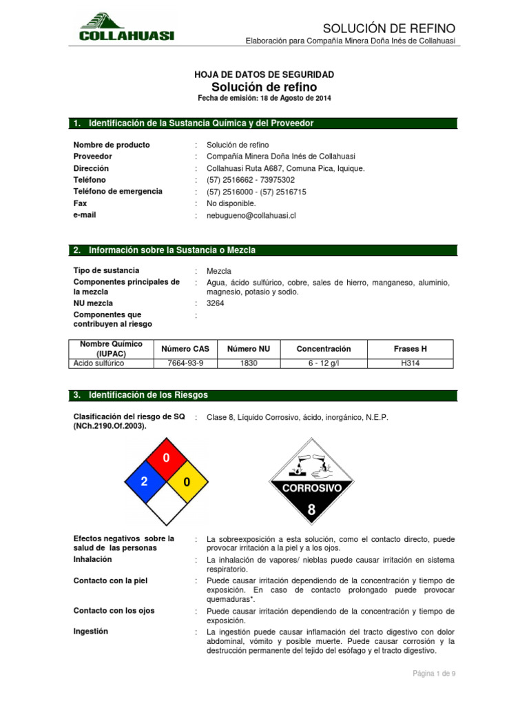 HDS - 320 01-03 - Solución de Refino | PDF | Corrosión | Agua