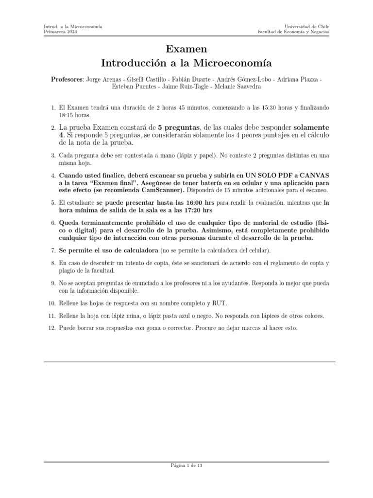Examen - Intro - A - Micro (Pauta) | PDF | Monopolio | Mercado (economía)