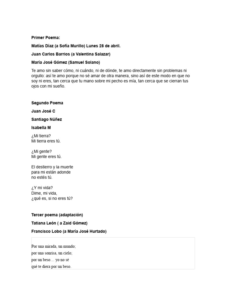 Poemas para Recitar 5 | PDF