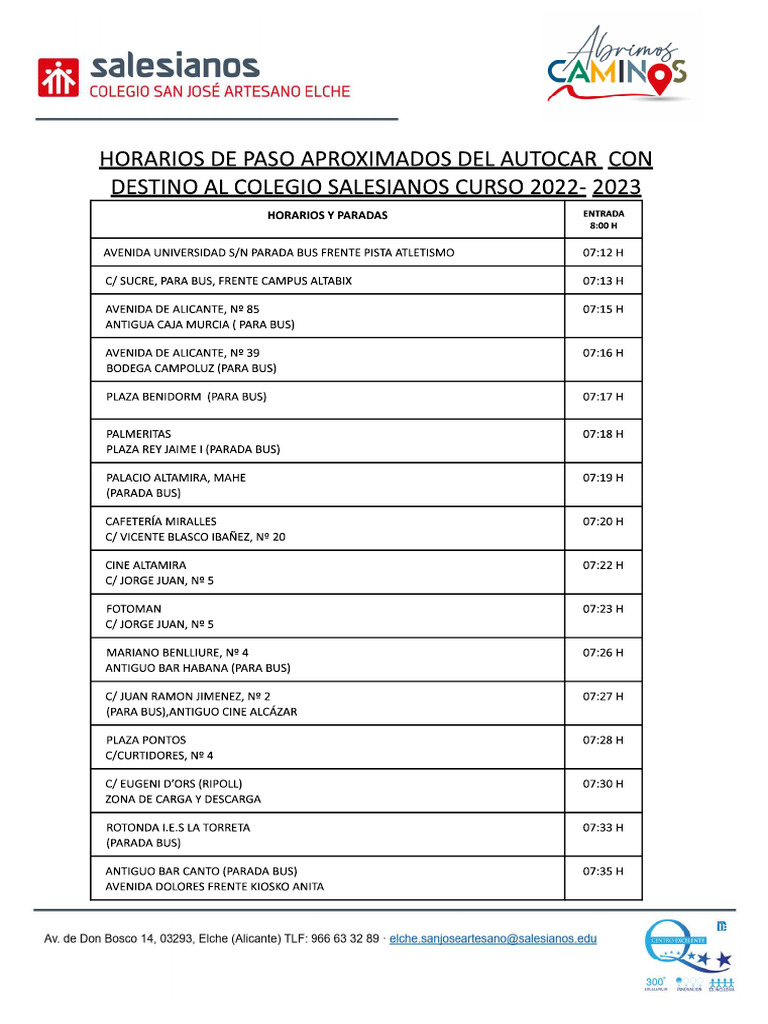 Paradas Autobus 22.23 | PDF