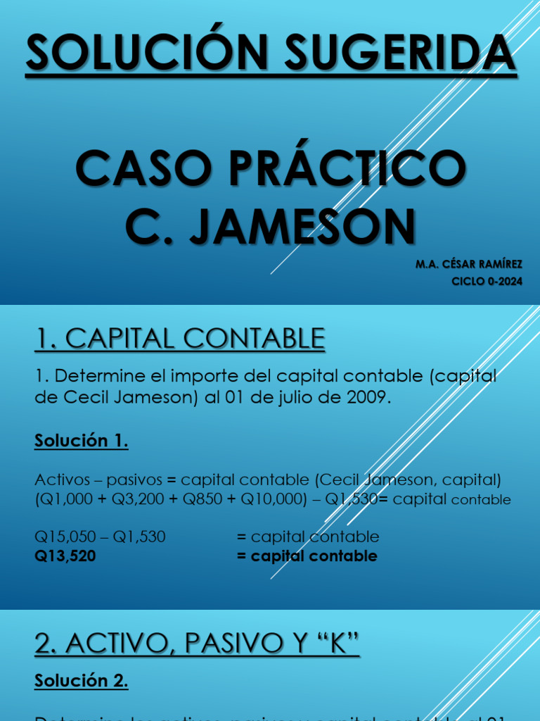Solución Sugerida, Caso Contabiliad - C. Jameson | PDF | Derecho