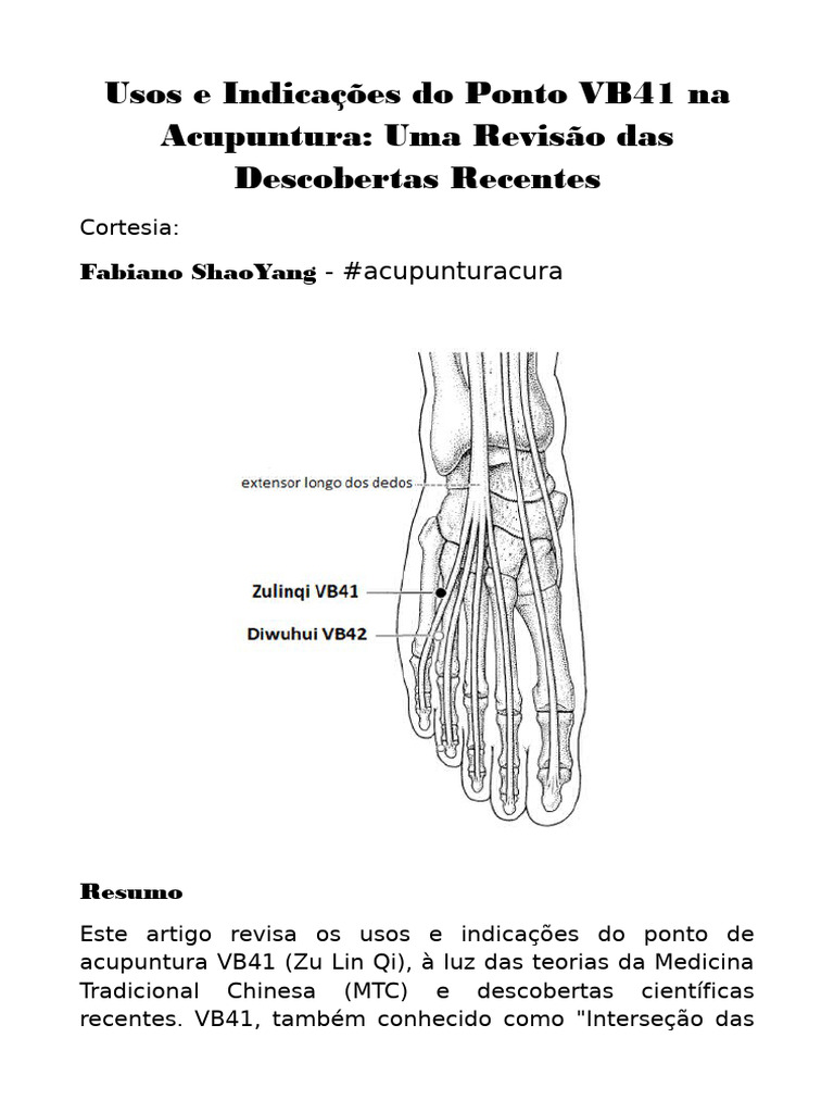 Usos do Ponto VB41 na Acupuntura | PDF | Medicina Chinesa Tradicional ...