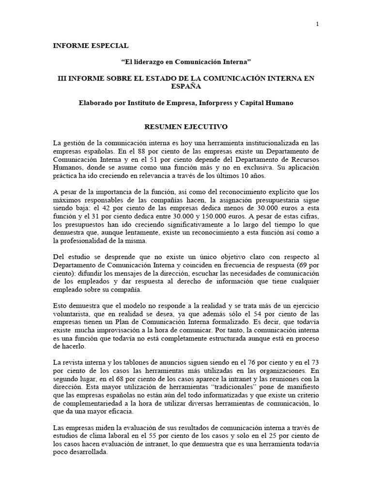 Articulo Comint Estudio España | PDF | Business | Liderazgo