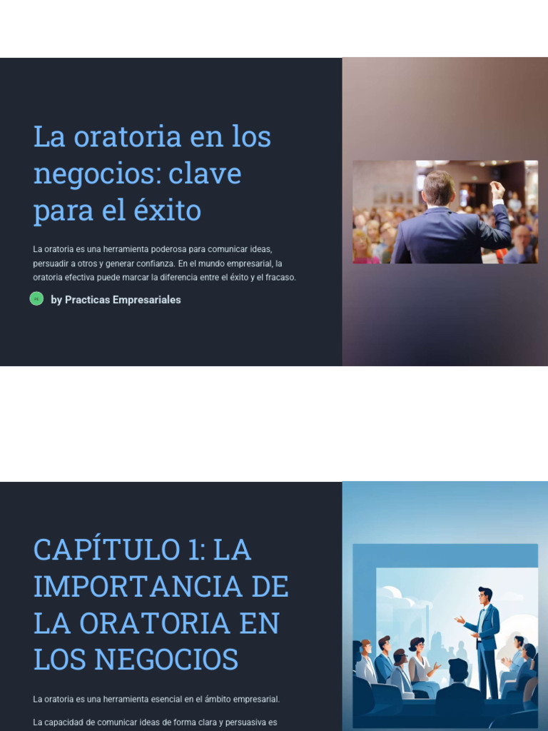 Oratoria Empresarial: Clave del Éxito | PDF | Hablar en público ...