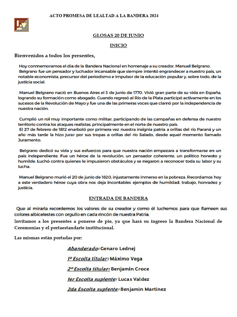 Glosas 20 de Junio 2024 | PDF