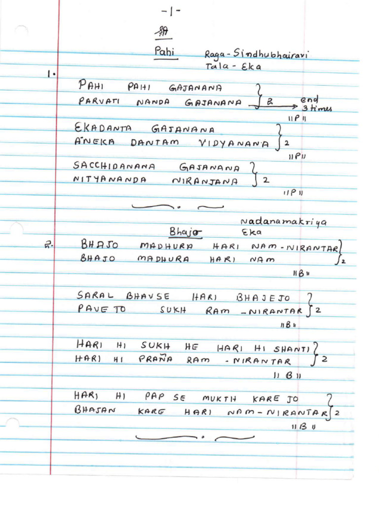 Bhajans Notation | PDF