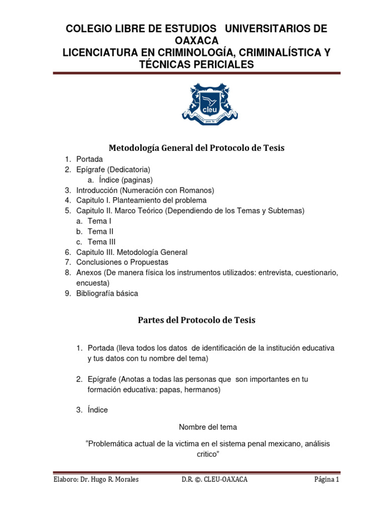 Cleu-Oax Protocolo | PDF | Criminología | Plan de estudios