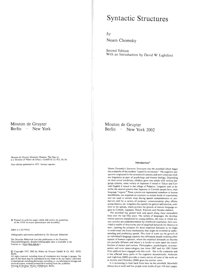 Chomsky Syntactic Structures | PDF