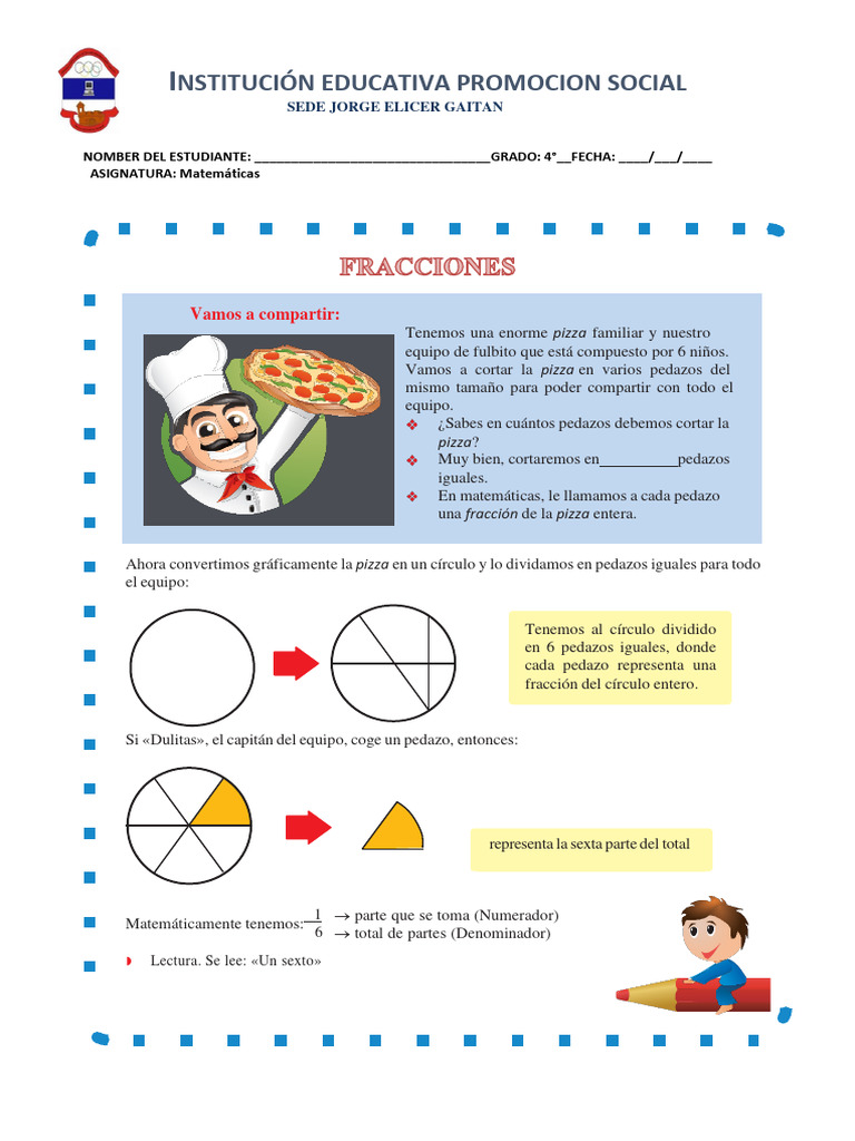Fracciones 4 Grado | PDF | Notación Matemática | Matemática Elemental
