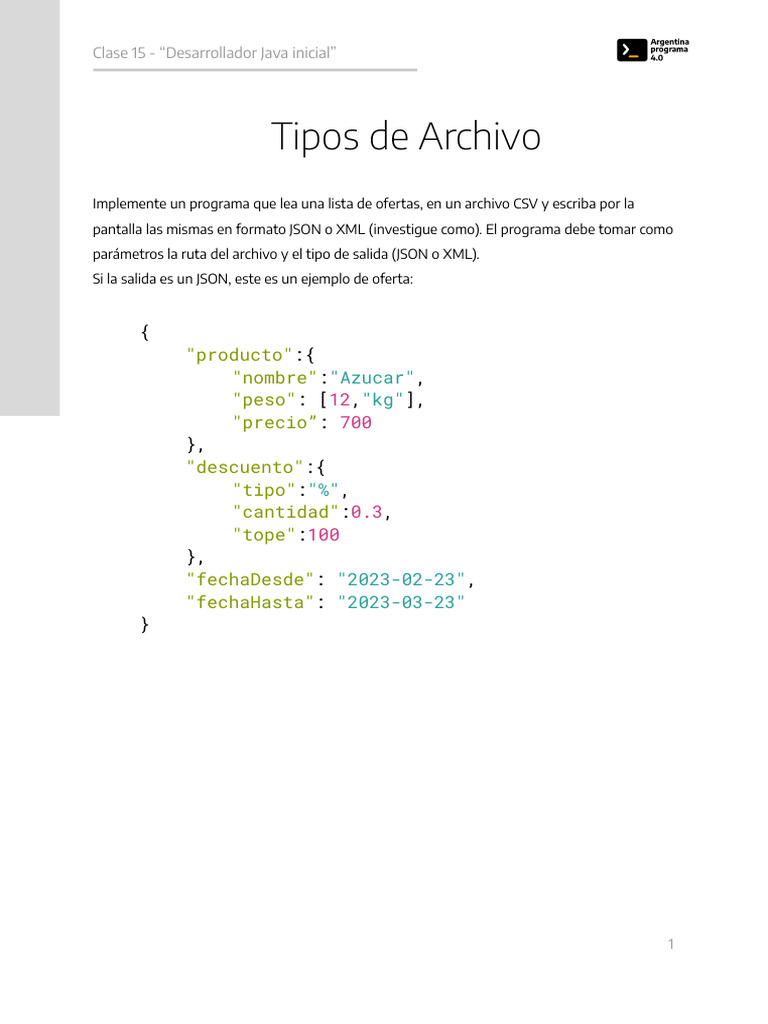 Clase 15 - Guía de Ejercicios - Java | PDF