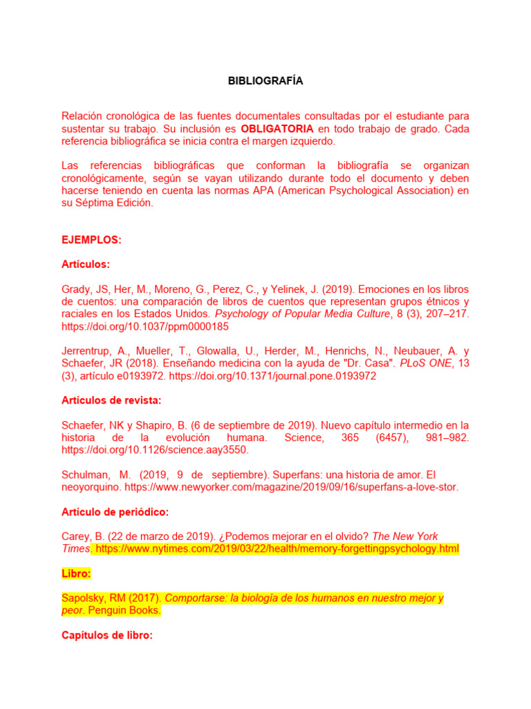 Referencias Bibliograficas Apa 7 | PDF | Estilo apa