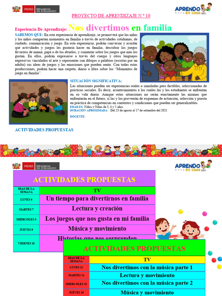 Momentos de Juego en Familia para Niños | PDF | Aprendizaje | Evaluación