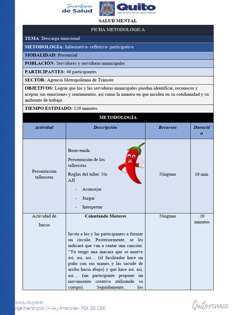 Taller de Descarga Emocional AMT | PDF | Las emociones | Sensación