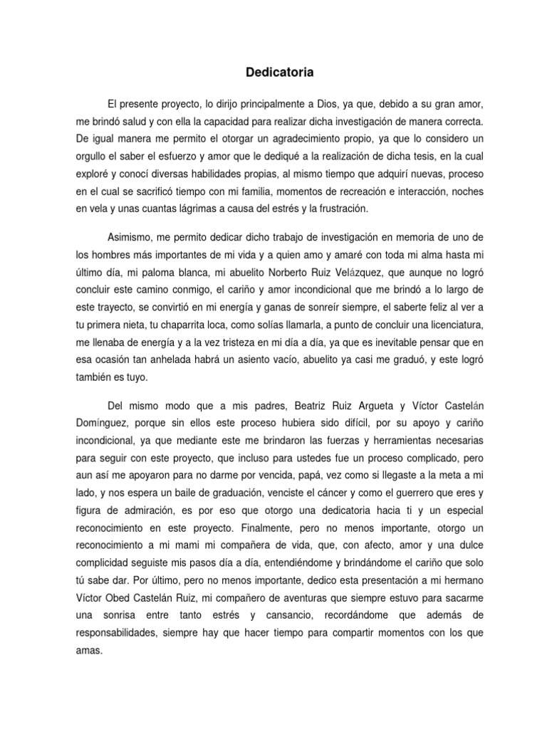2 Dedicatorias y Agradecimientos | PDF | Amor