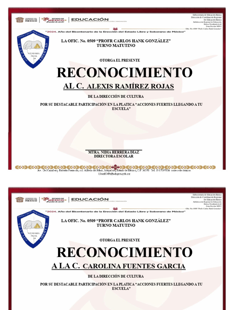 Reconocimientos Municipio | PDF