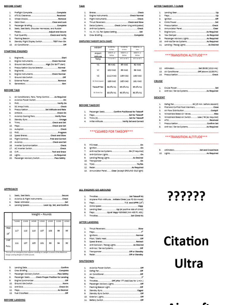 Ultra Checklist | PDF | Aeronautics | Aviation