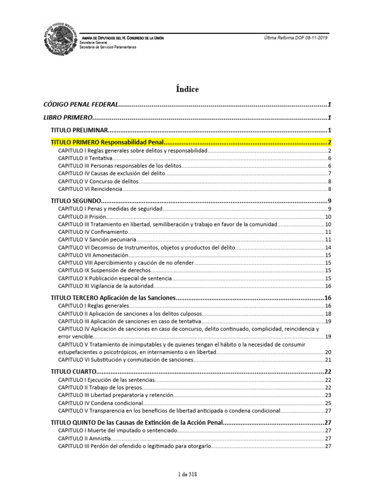 CPF Codigo Penal Federal - I | PDF | Ley Pública | Justicia penal