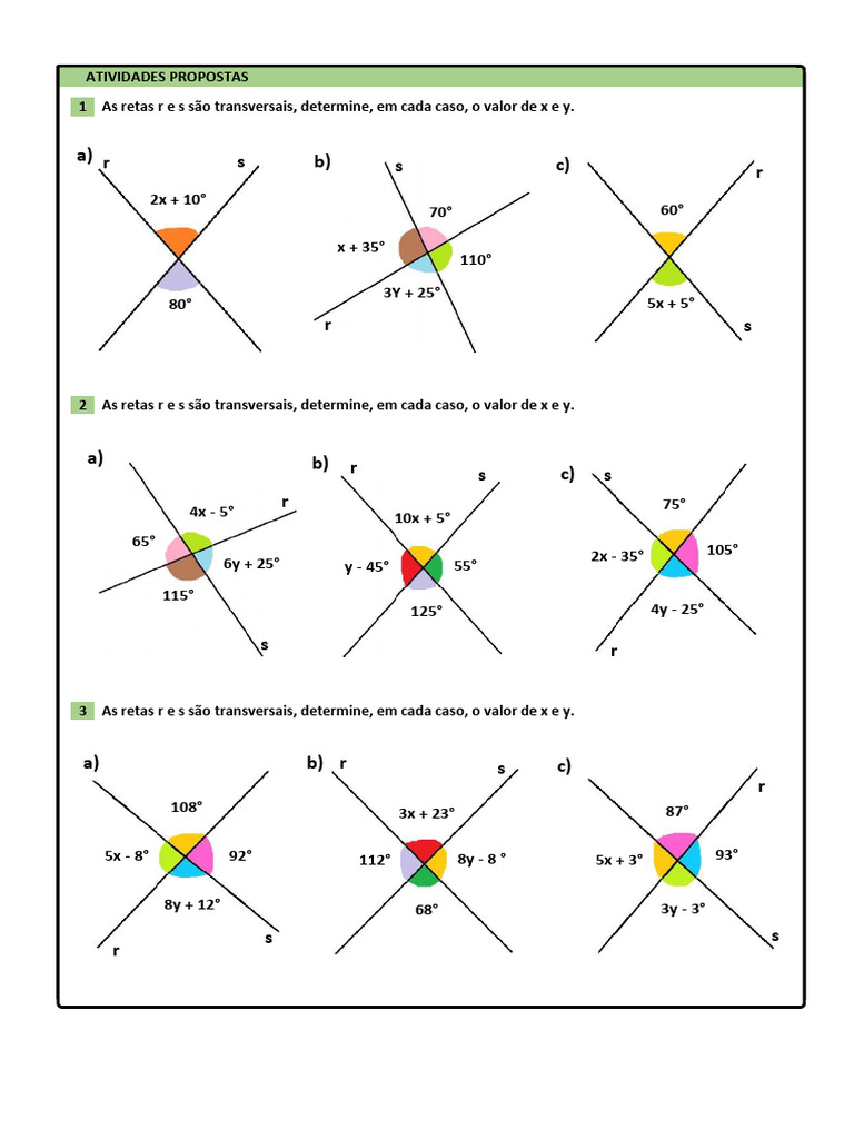 1 - Ângulos Formados Por Retas Transversais | PDF