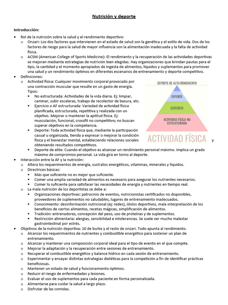 Nutrición Deportiva: Claves para el Rendimiento | PDF | Glucógeno | Ácido láctico