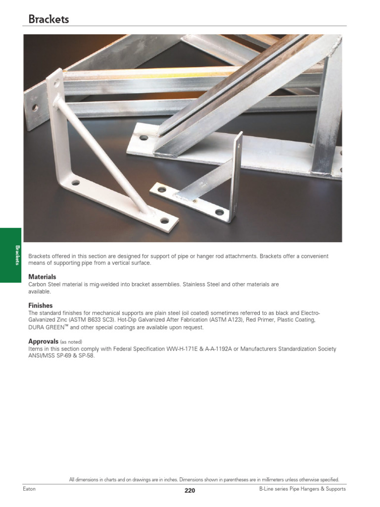 Brackets Section Pipe Hanger Catalog | PDF | Pipe (Fluid Conveyance ...