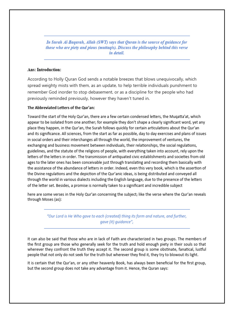 Assignment 2 Islamiyat | PDF | Quran | Islam