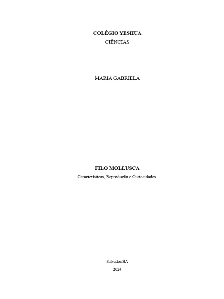 Filo Mollusca: Características e Curiosidades | PDF | Moluscos | Bivalvia
