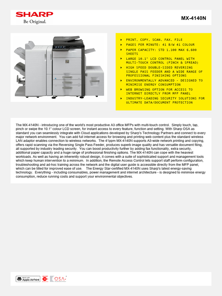 Office MFP for High Productivity | PDF | Image Scanner | Fax