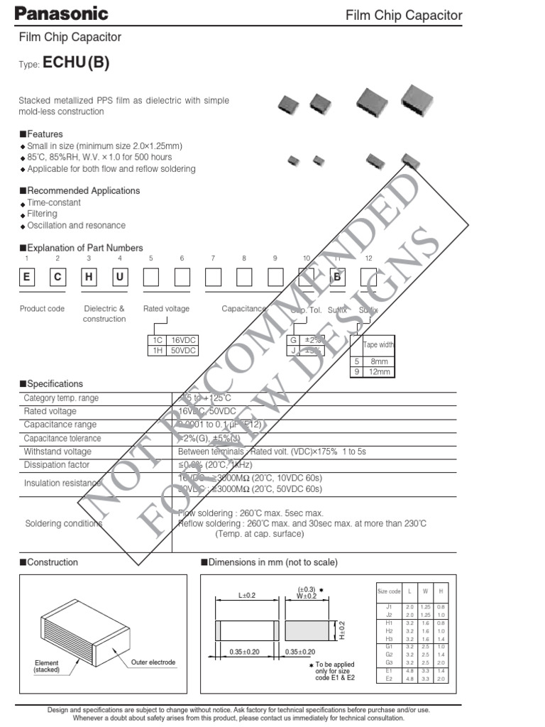 Ech U1h221jb5 | PDF | Capacitance | Capacitor