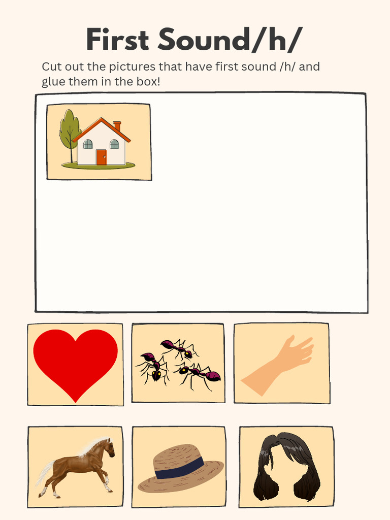 First Sound /h/ Picture Activity | PDF