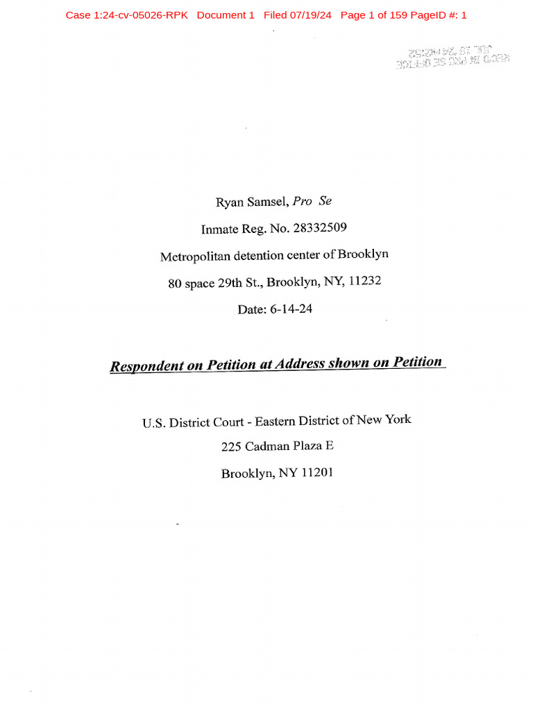 Ryan Samsel Vs Merrick Garland, Bureau of Prisons | PDF | Courts ...