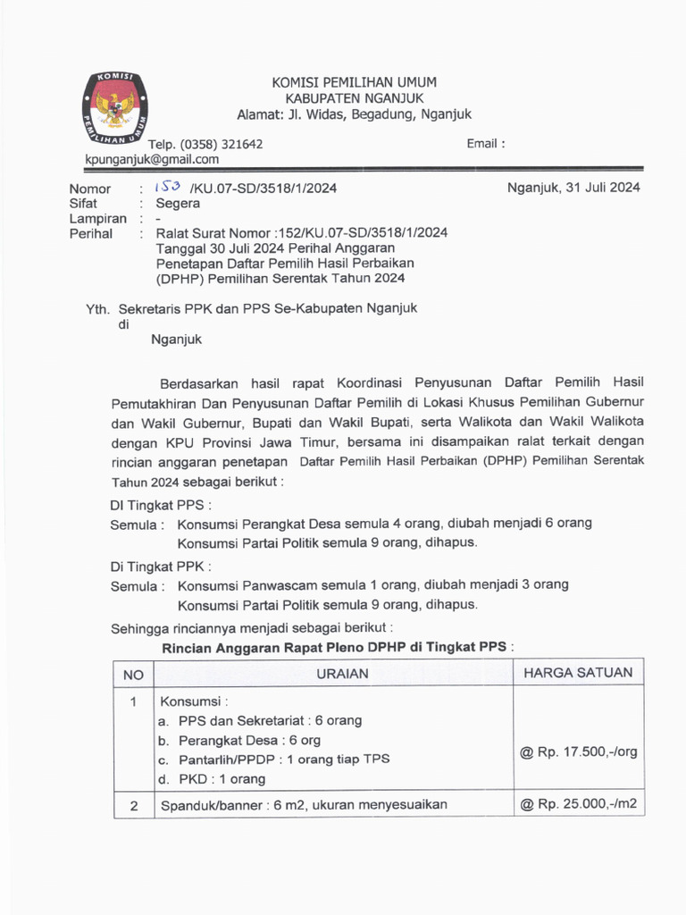 Ralat Surat DPHP | PDF