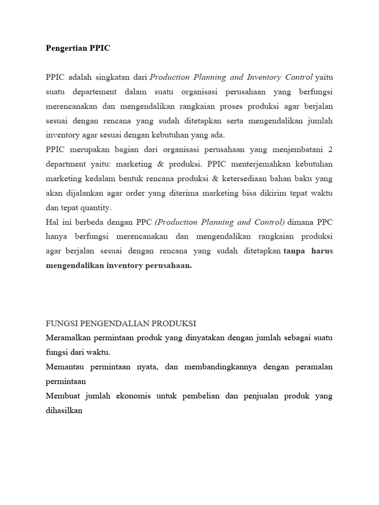 PPIC | PDF | Bisnis